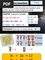 Solving Simultaneous Equations Guide | PDF | Equations | Mathematical ...