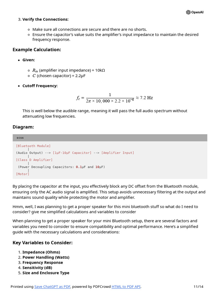 Motor To Speaker Guide | PDF