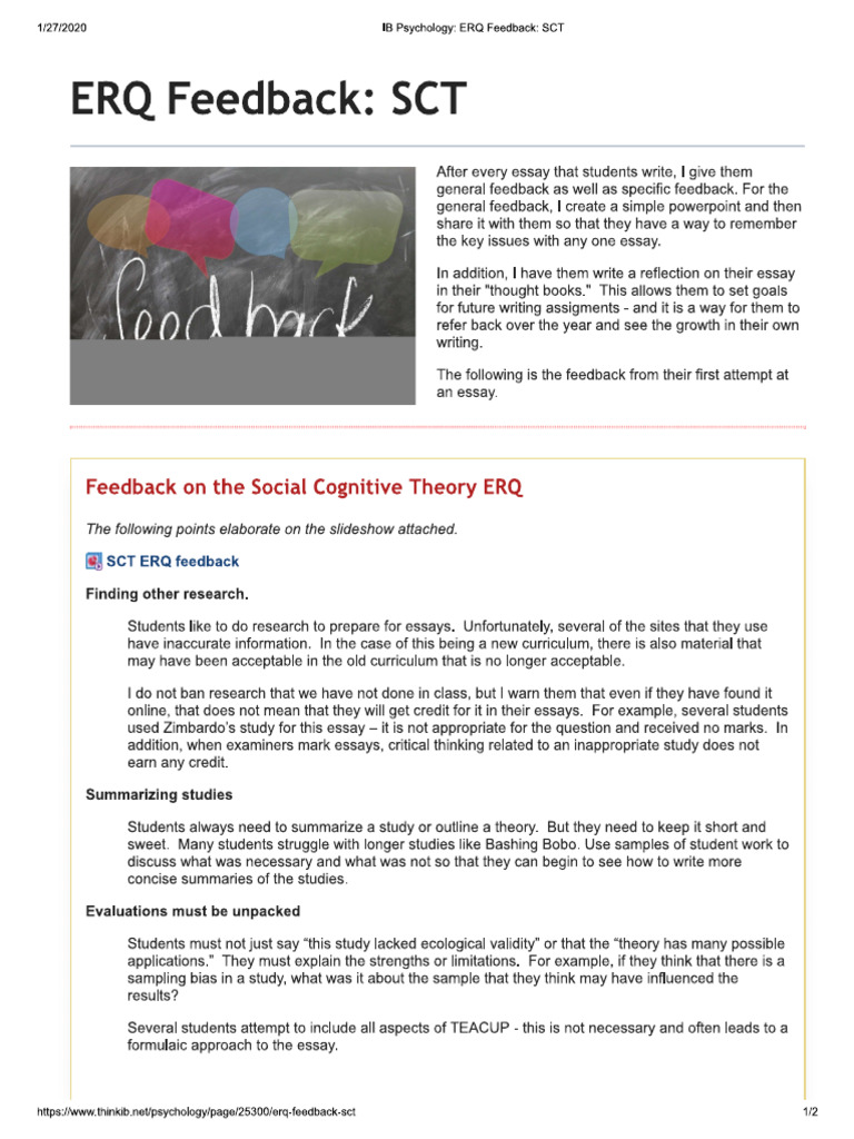 Erq Feedback SCT | PDF