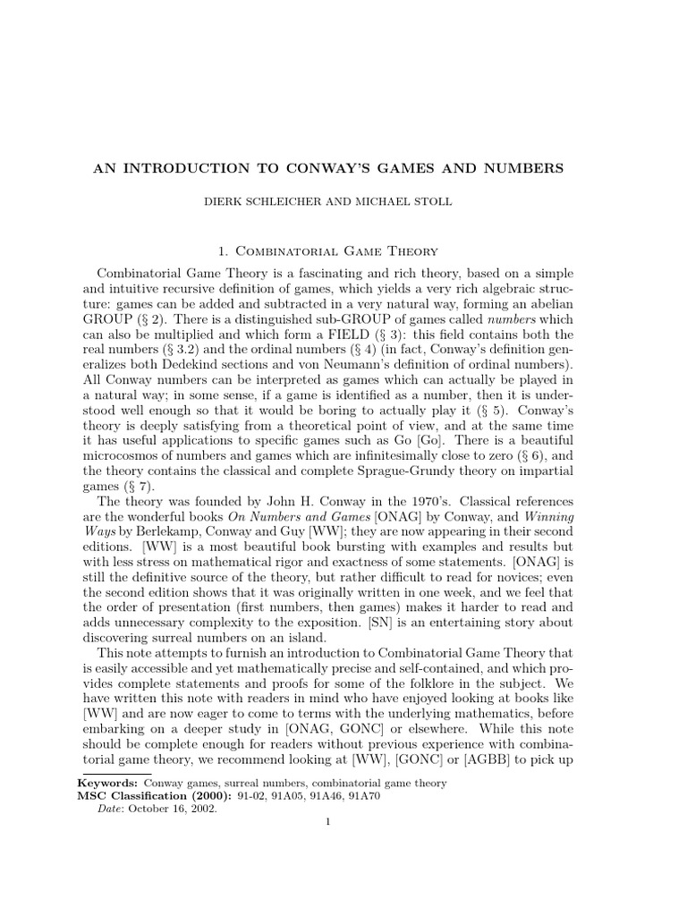 Comb Games Notes | PDF