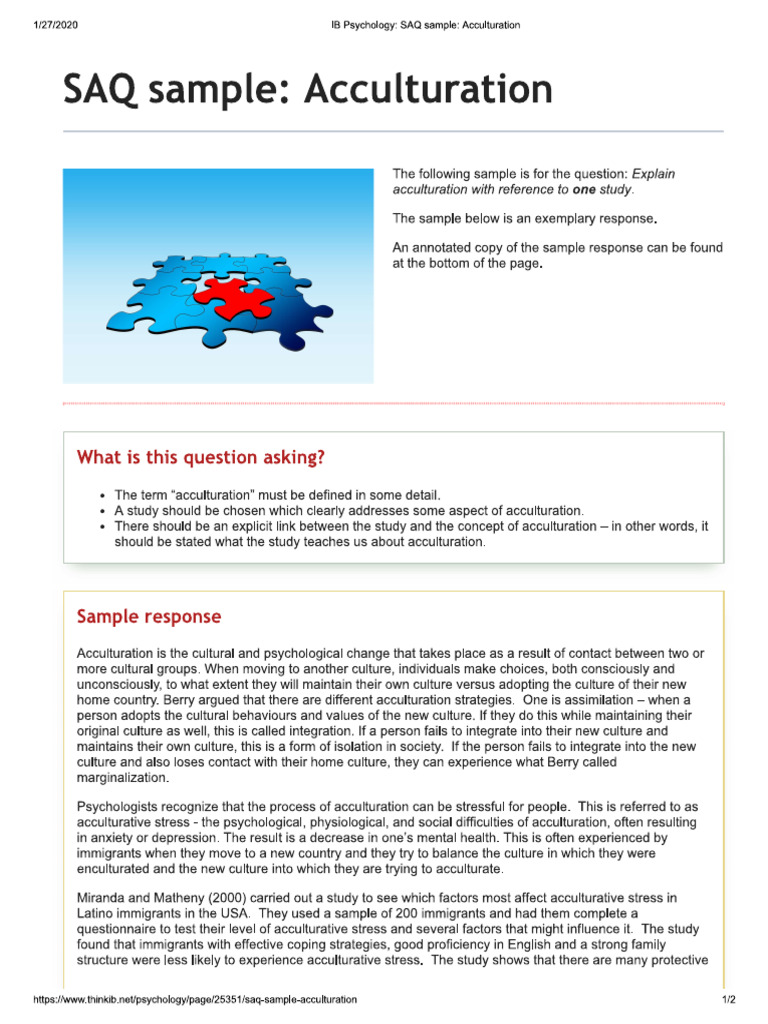 Saq Acculturation | PDF