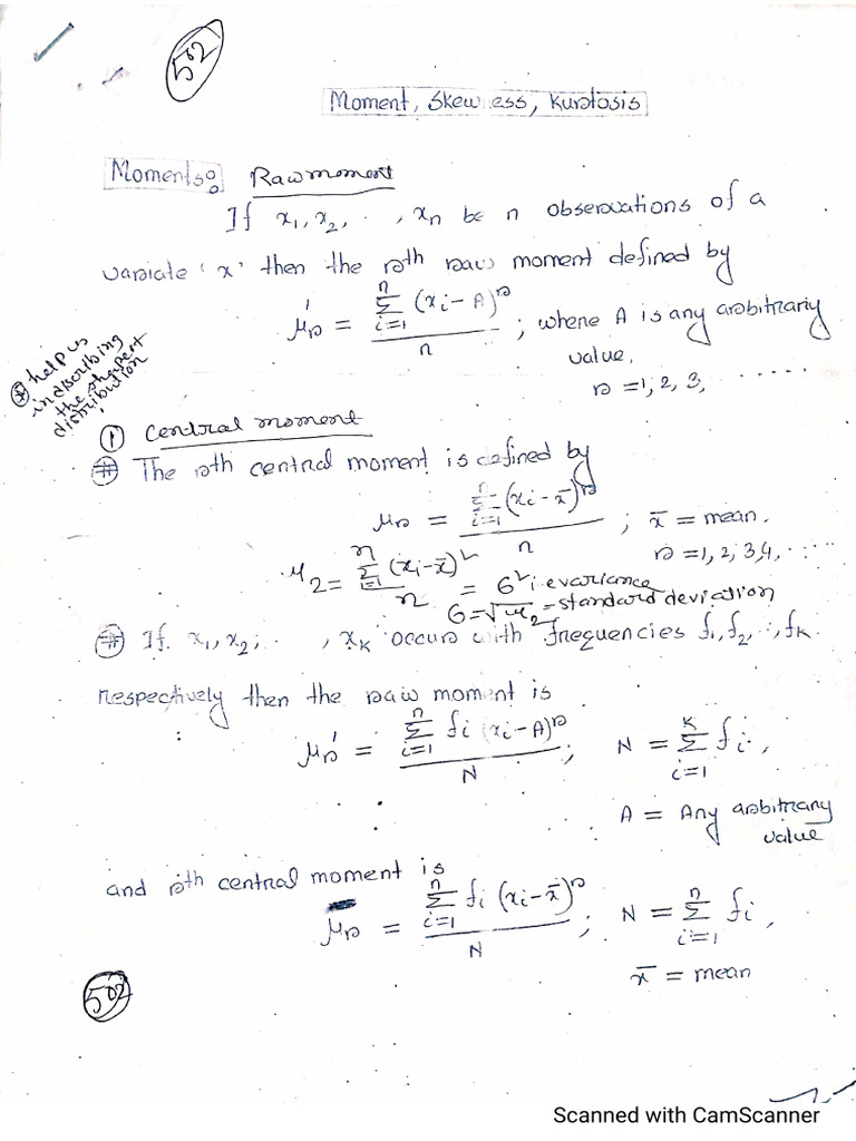 Moment Skewness Kurtosis | PDF Moment Skewness Kurtosis | PDF