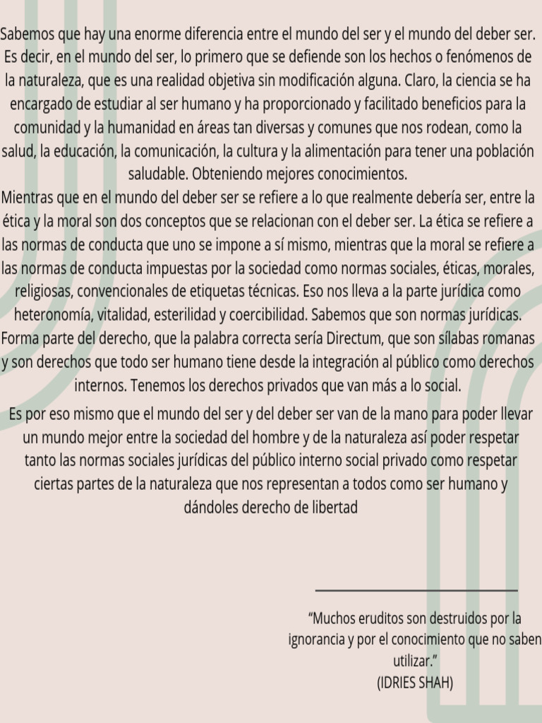 El Ser y Deber Ser | PDF