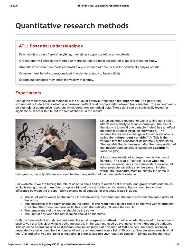 Quantitative Research Methods | PDF