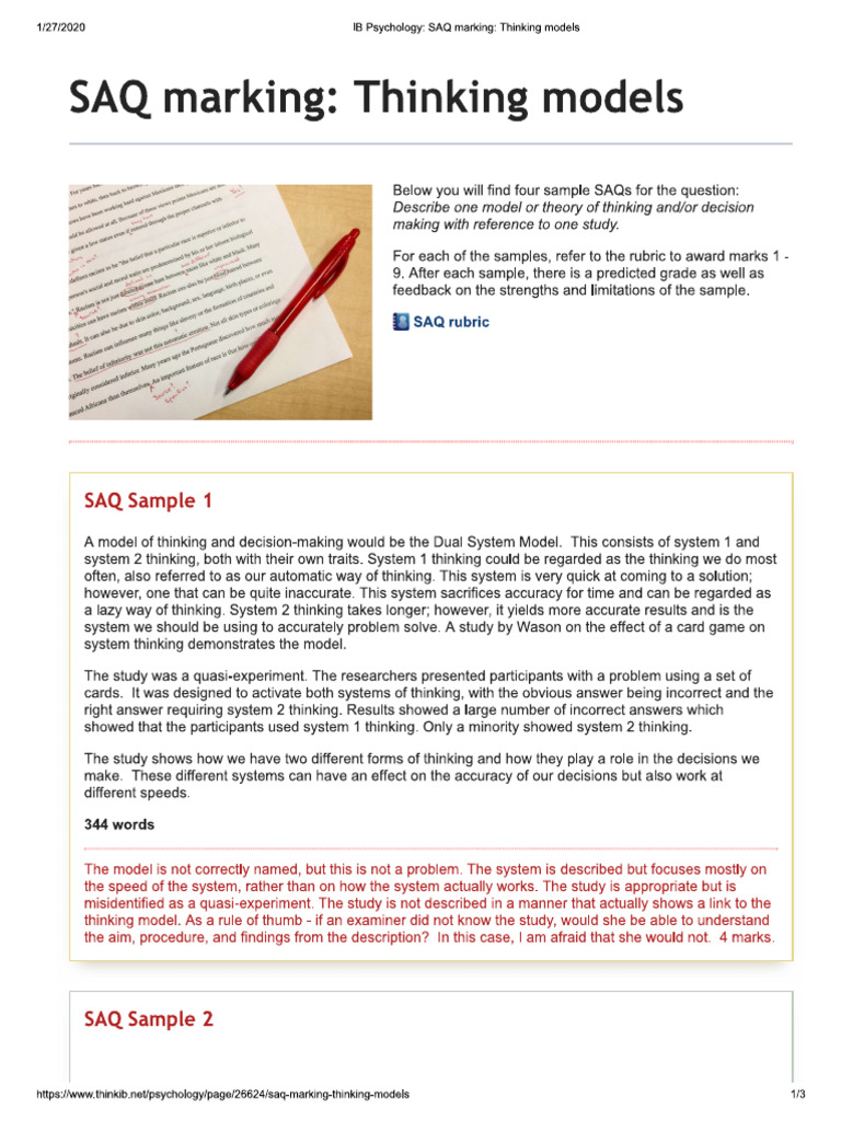 Saq Thinking Models | PDF