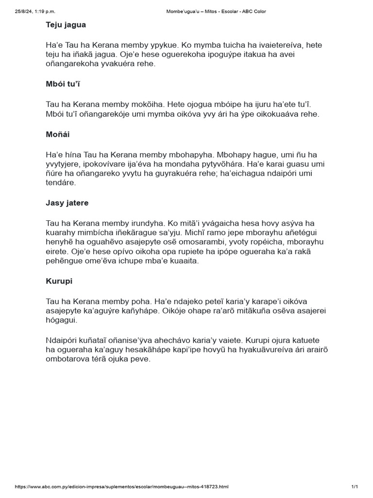 Mitos Paraguay | PDF