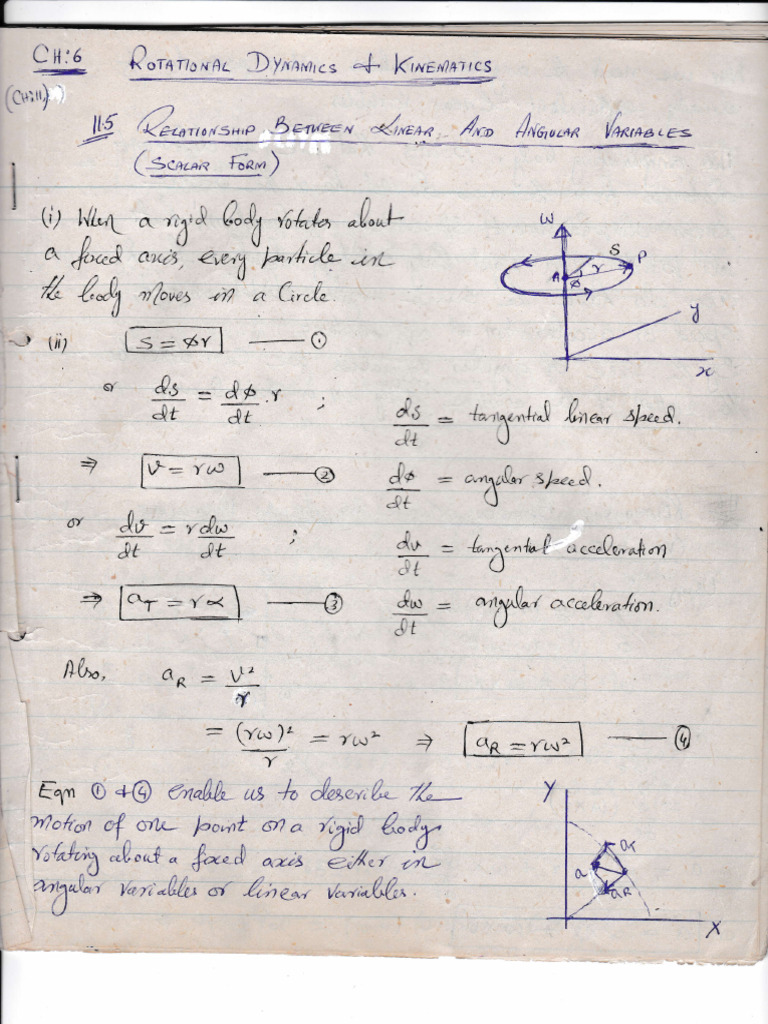 Linear - Angular Variables | PDF