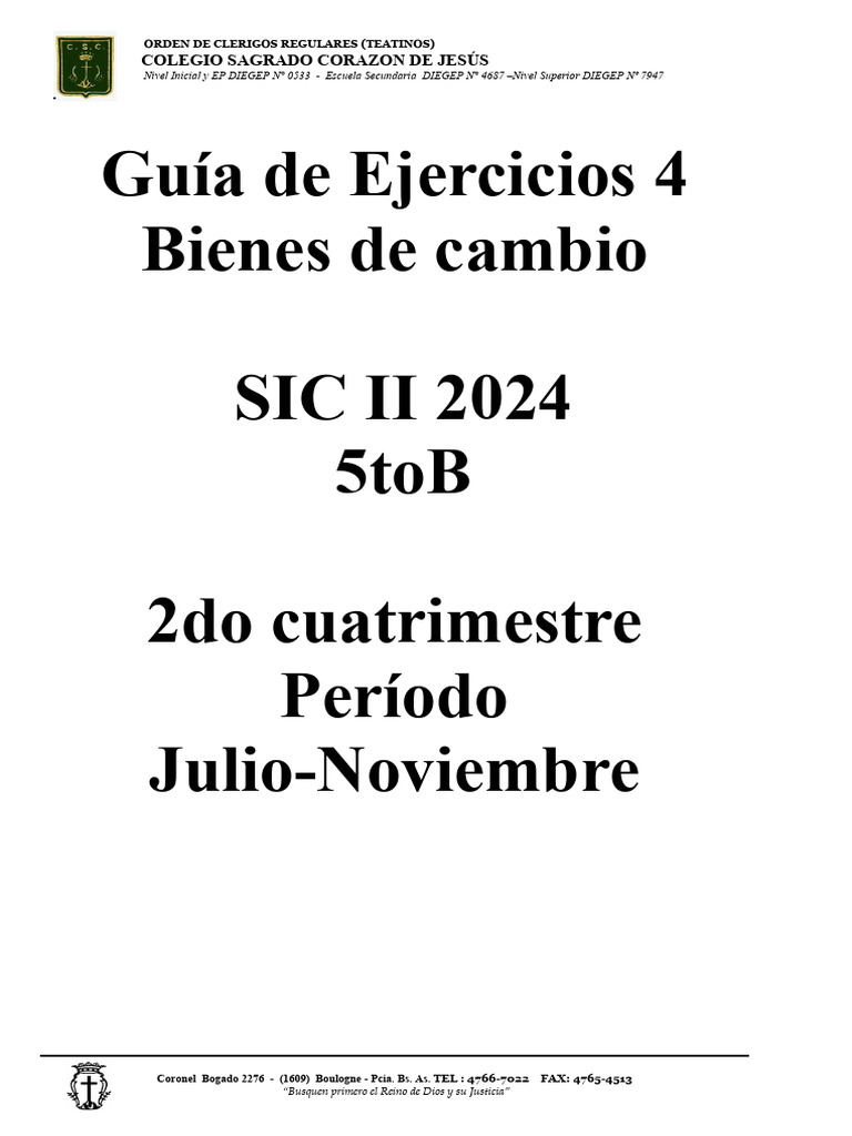 Guia de Ejercicios 4 - Bienes de Cambio | PDF
