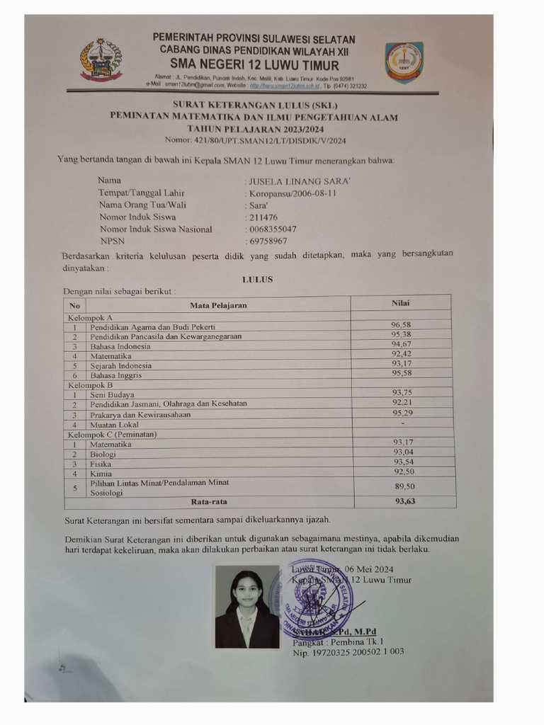 SKL - Jusela Linang Sara' | PDF