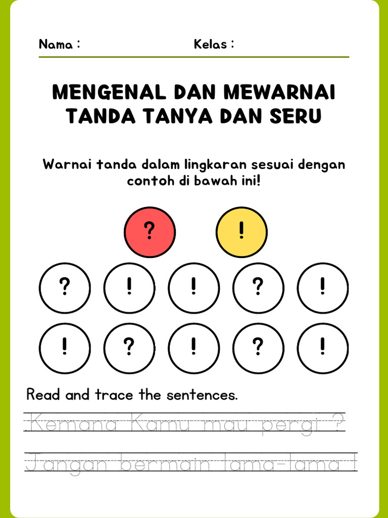 LKPD Tanda Tanya Dan Seru | PDF