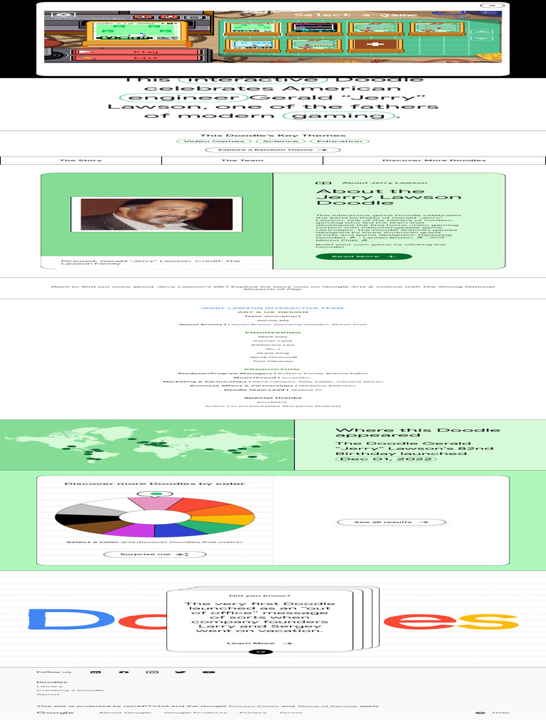 Gerald Jerry Lawson's 82nd Birthday Doodle - Google Doodles | PDF