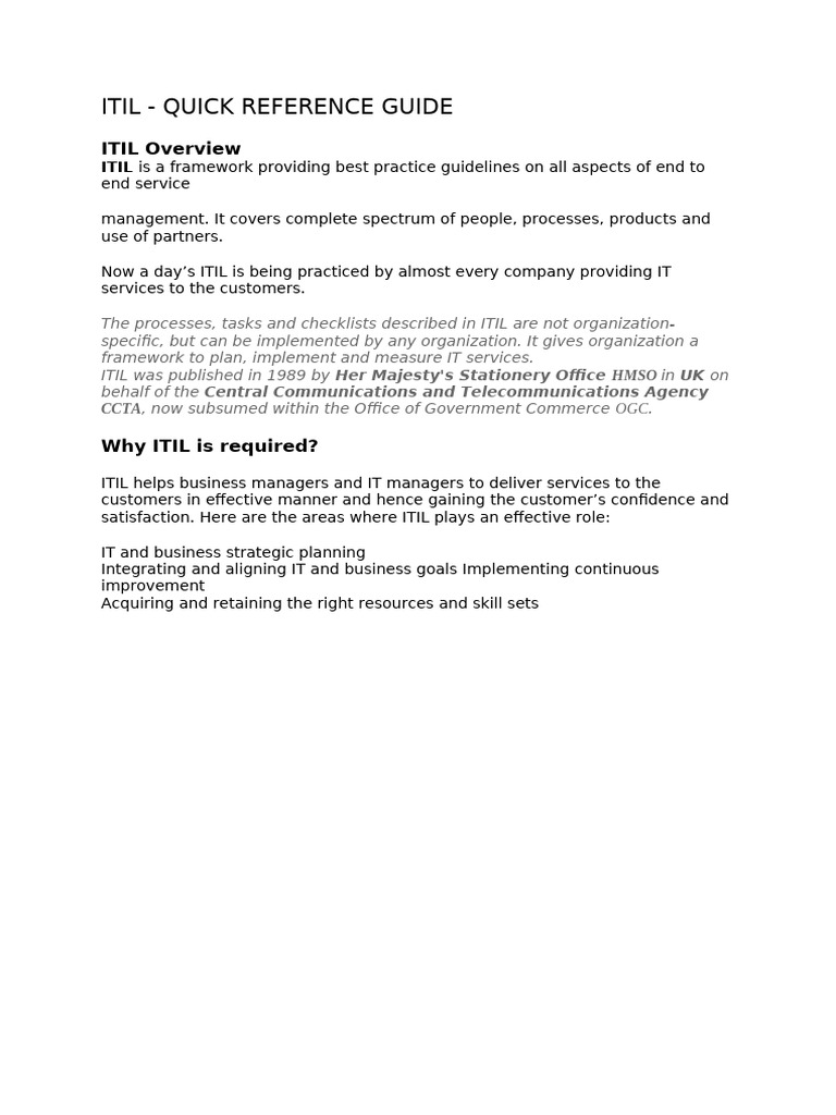ITIL Document | PDF