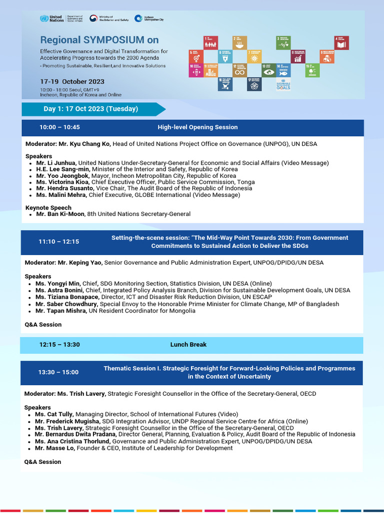 (Agenda Pamphlet) 7th Regional Symposium On Effective Governance and ...