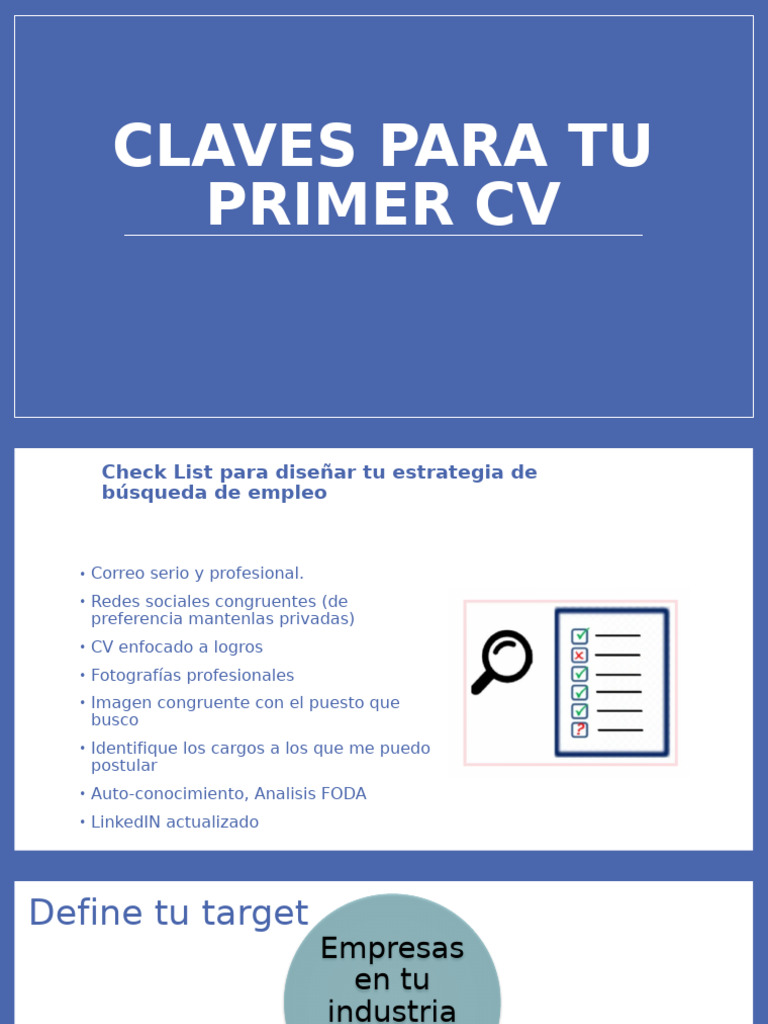 Claves para Tu Primer CV | PDF