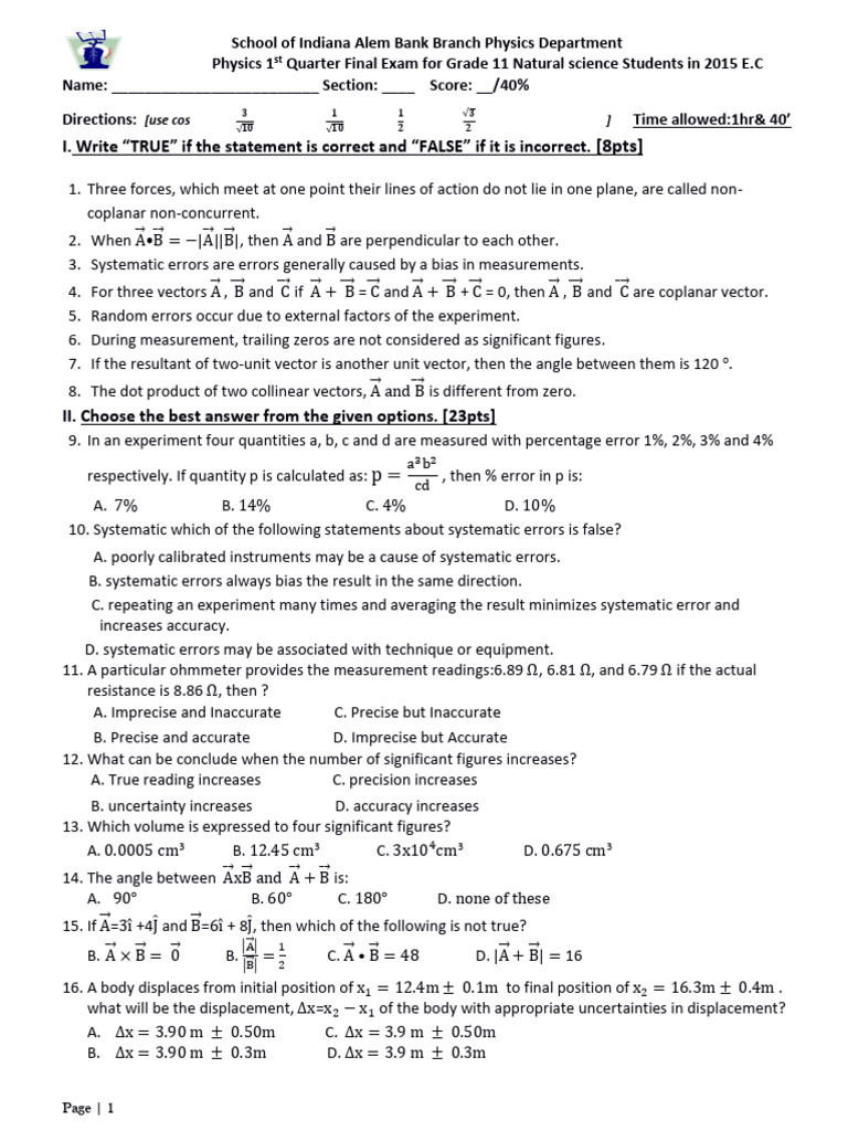 Phy 11 Final q1 New | PDF