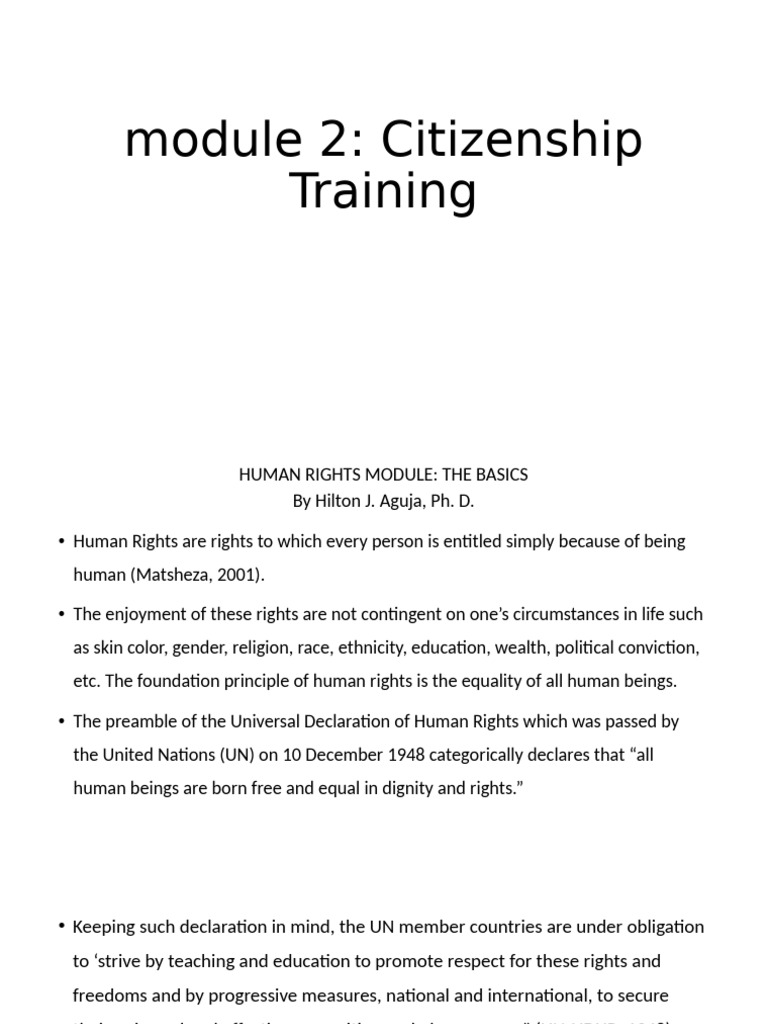 Module 2 Citizenship | PDF