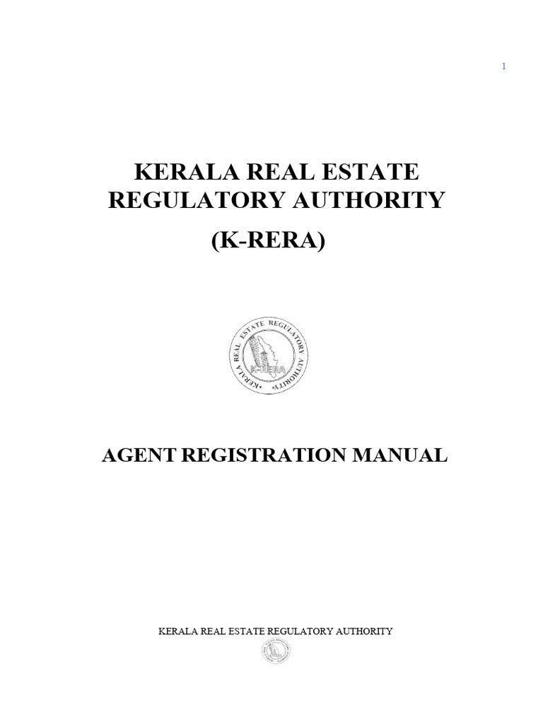 Rera Manual For Real Estate Agent Registration | PDF