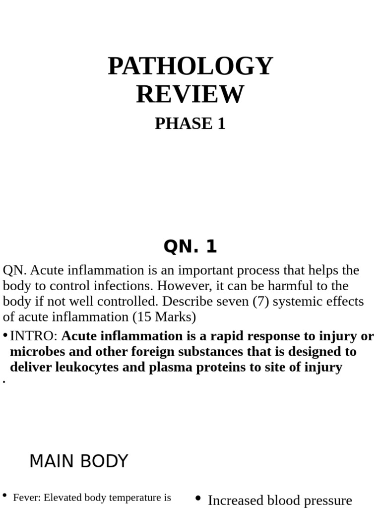 Pathology Review Phase 1 | PDF