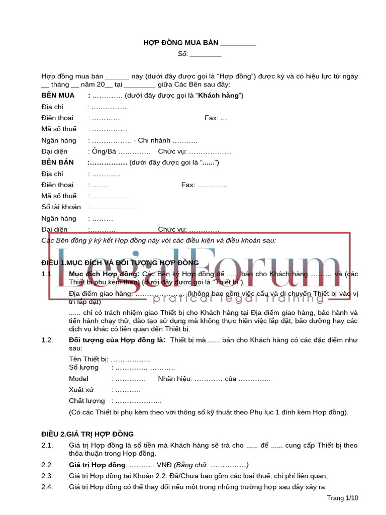 H P Đ NG Mua Bán Hàng Hoá | PDF