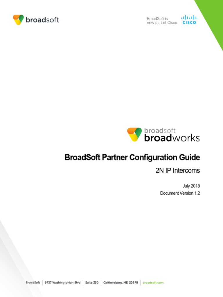 PartnerConfigGuide 2N IP Intercoms | PDF
