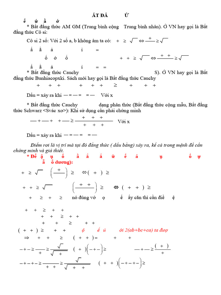 BVN MỞ ĐẦU BẤT ĐẲNG THỨC | PDF