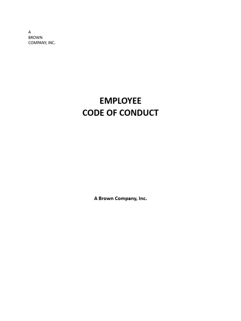 Employee Code of Conduct | PDF