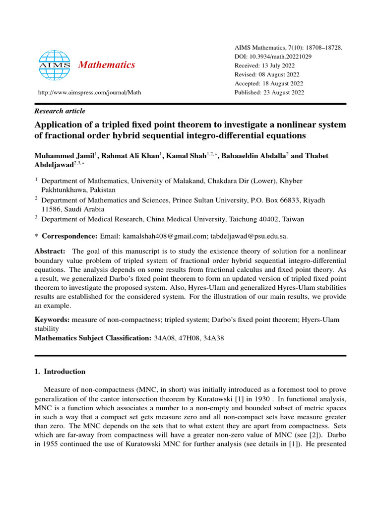 Muhammad Jamil Research Papers | PDF | Compact Space | Mathematical Analysis
