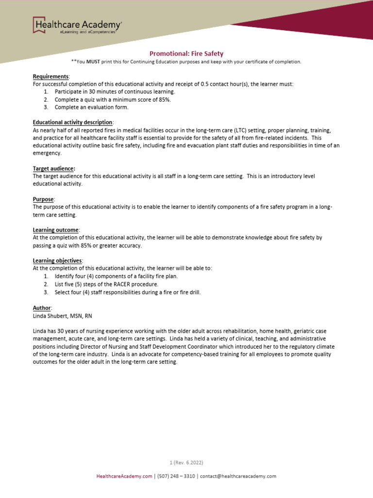 FINAL PROMOTIONAL Fire Safety | PDF
