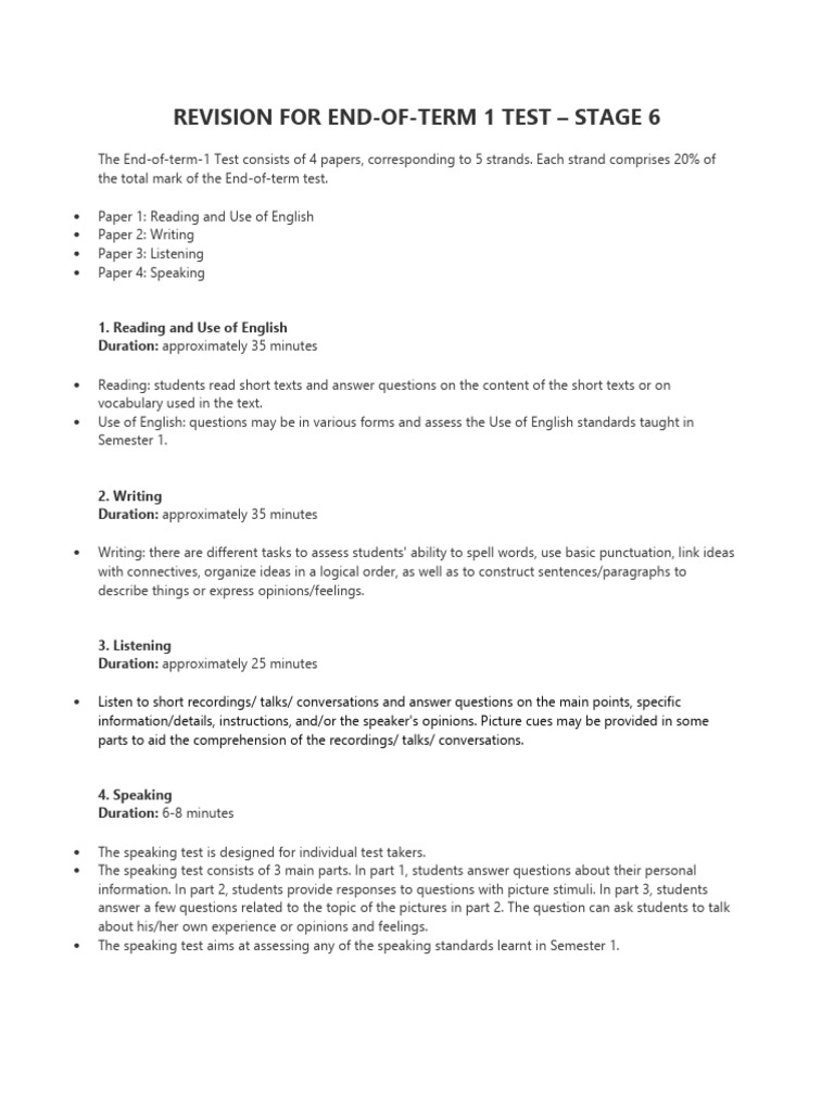 Revision For EOT 1 - Stage 6 | PDF