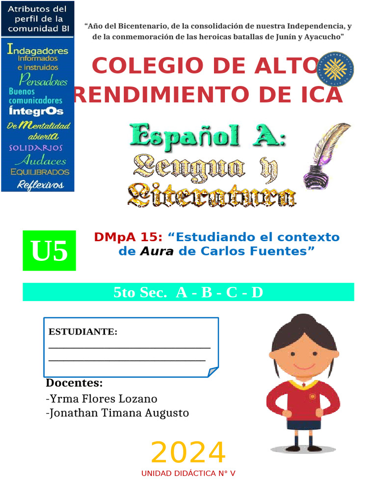 5° - Sesión 15 - U5 - Lengua y Literatura - 2024 | PDF