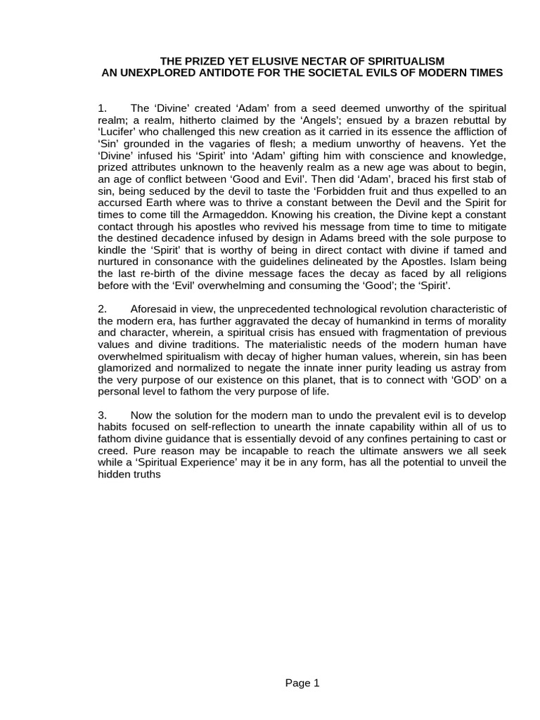 Spiritualism in 21 Century | PDF