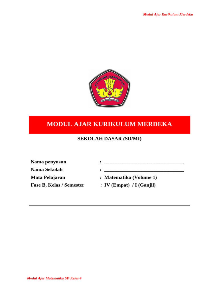 Modul Ajar MTK Unit 1 | PDF