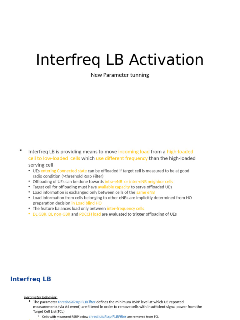 Interfreq LB Activation | PDF