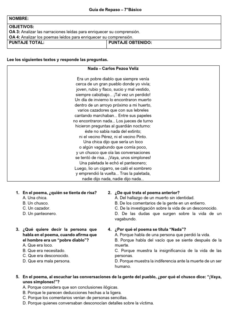 Guía Repaso 7°C | PDF