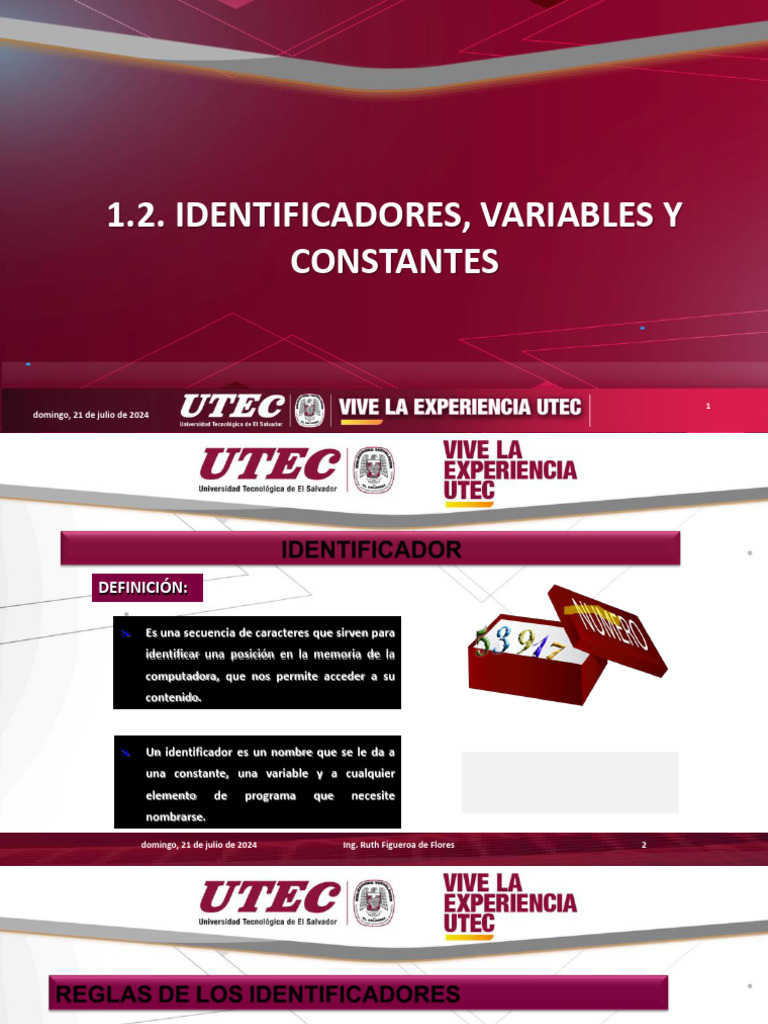 Tema 1-2 Identificadores - Variable - Constante | PDF