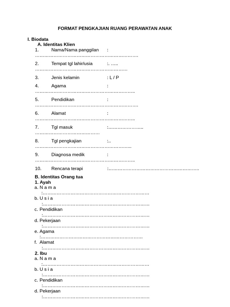 Format Kep Ank NW | PDF