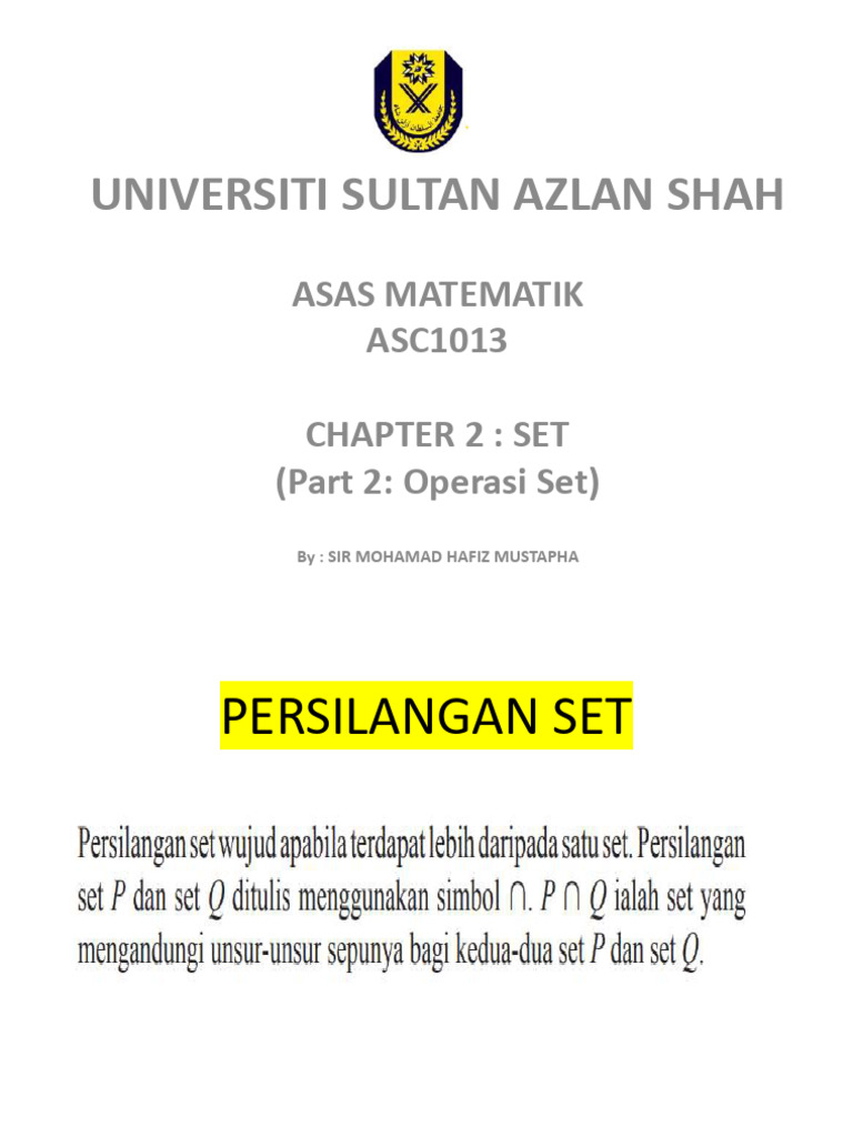 Chapter 2 (Operasi Set) | PDF