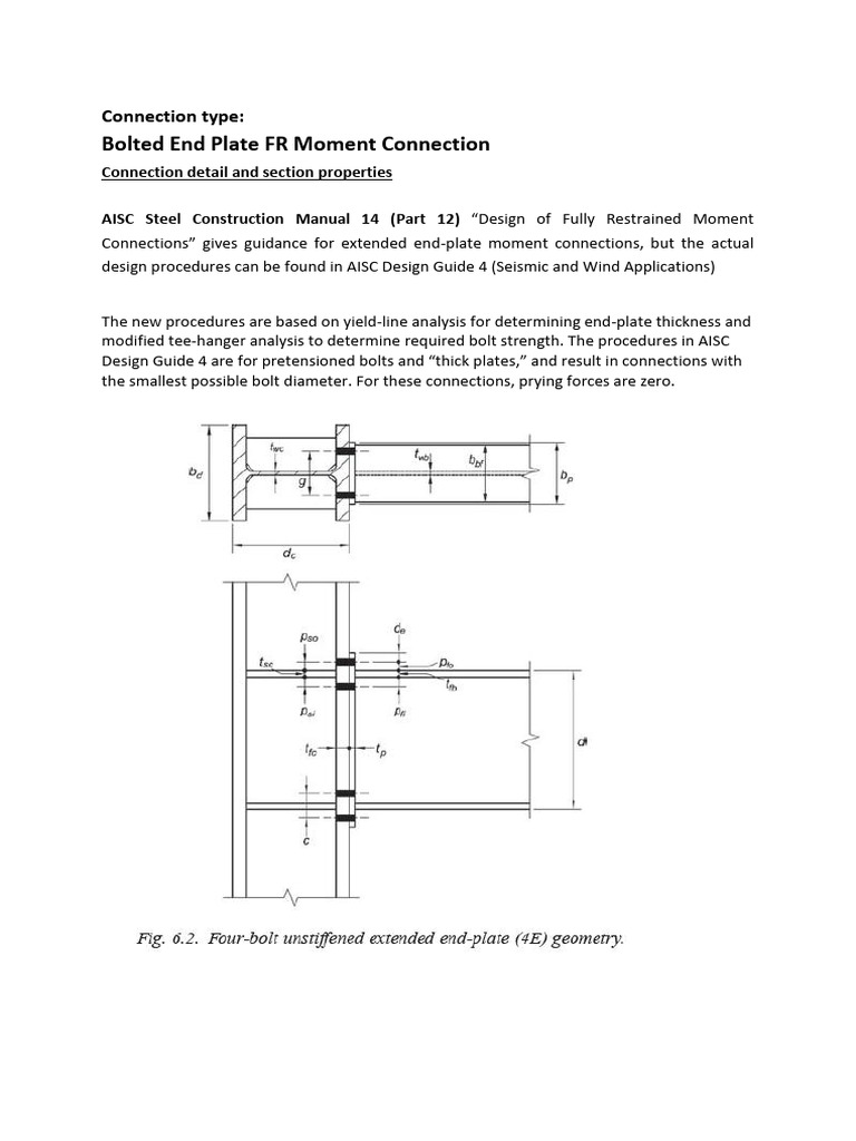 End Plate Moment Connection - 4bolts | PDF