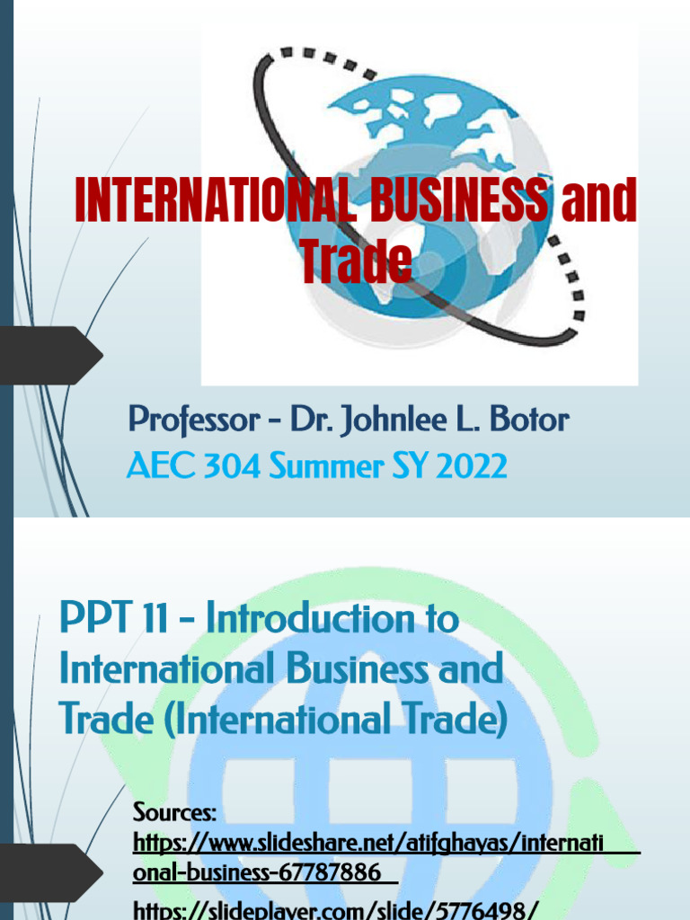 11 - Intro To International Trade | PDF | Trade | Business
