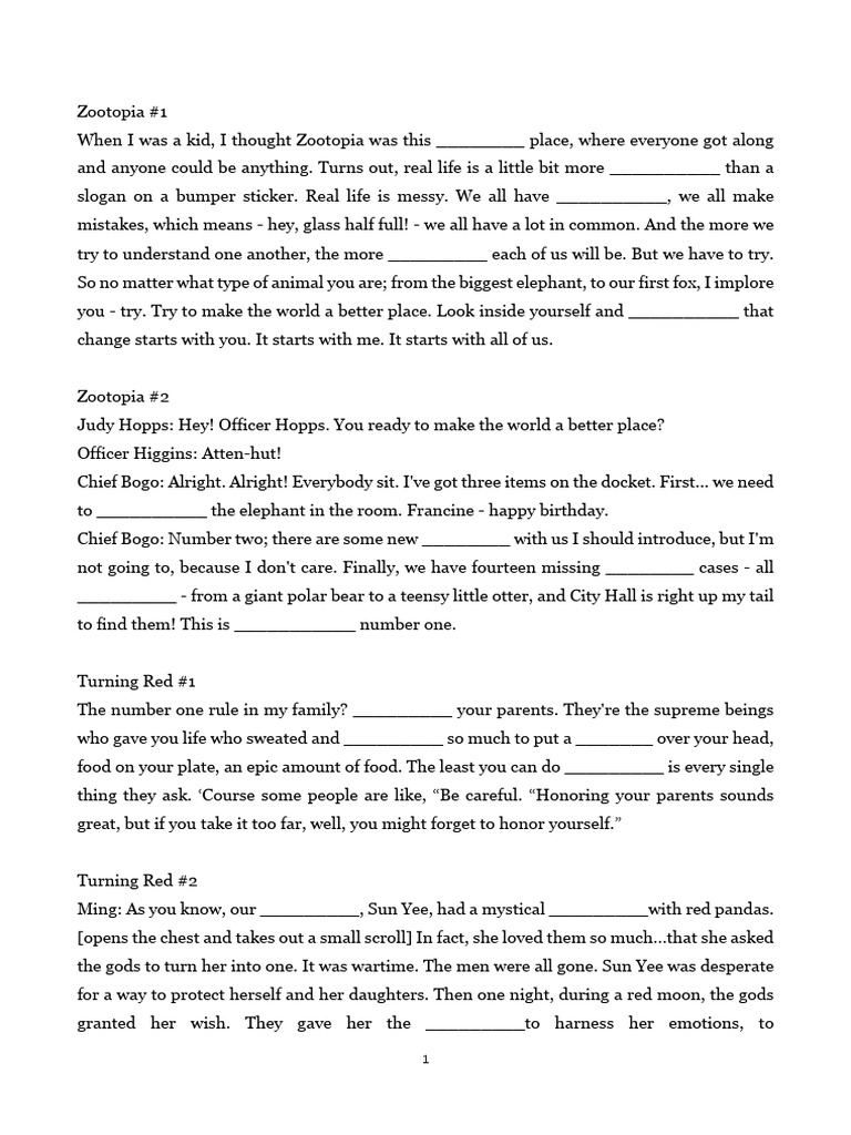Movies Dictation Exercise | PDF