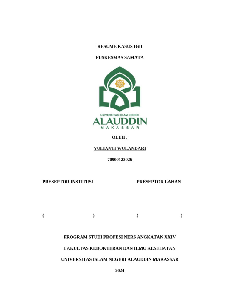 Resume Kasus Igd Cici | PDF