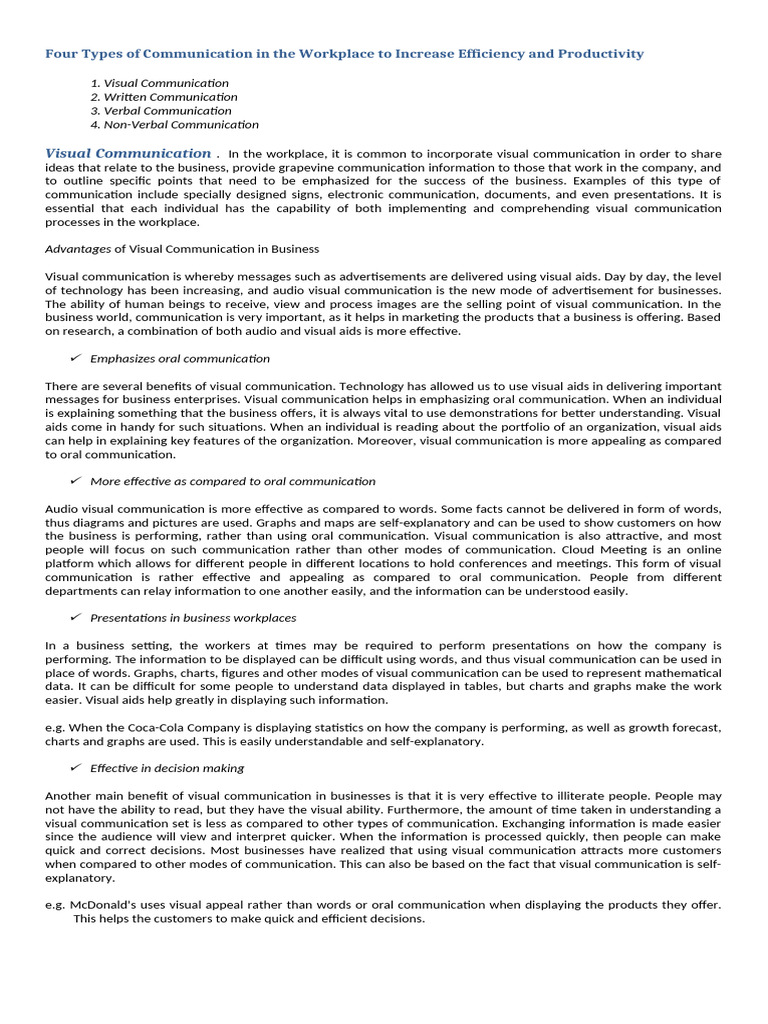 Four Types of Communication in The Workplace To Increase Efficiency and ...