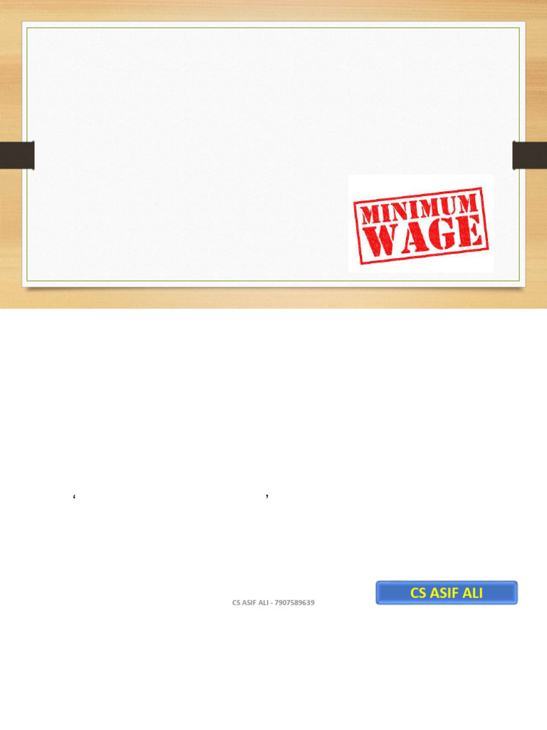 Payment of Minimum Wages | PDF