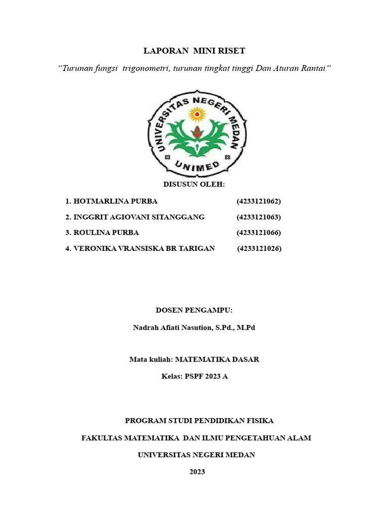 Laporan Mini Riset Matdas | PDF