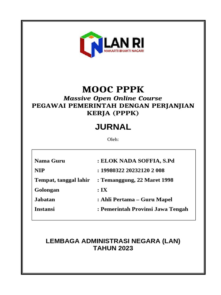 Resume Mooc PPPK - Elok Nada Soffia | PDF