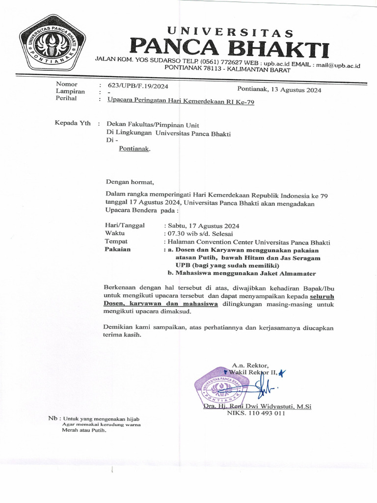 Undangan Upacara 17 Agustus 2024 | PDF