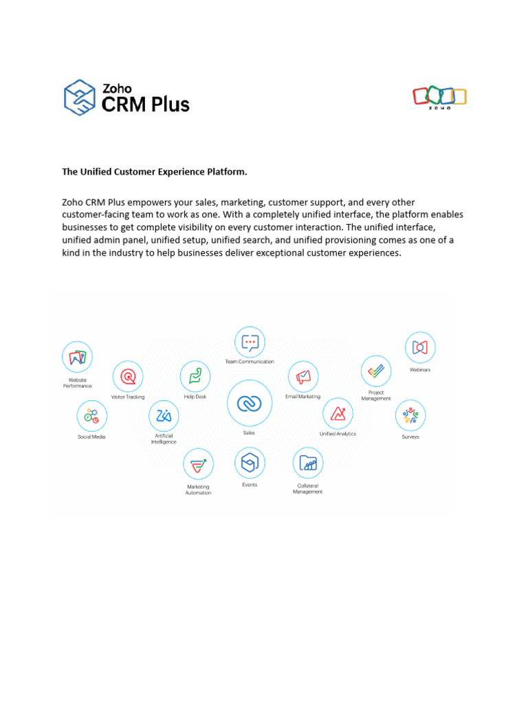 Zohocrmplus Feature List | PDF | Customer Relationship Management ...