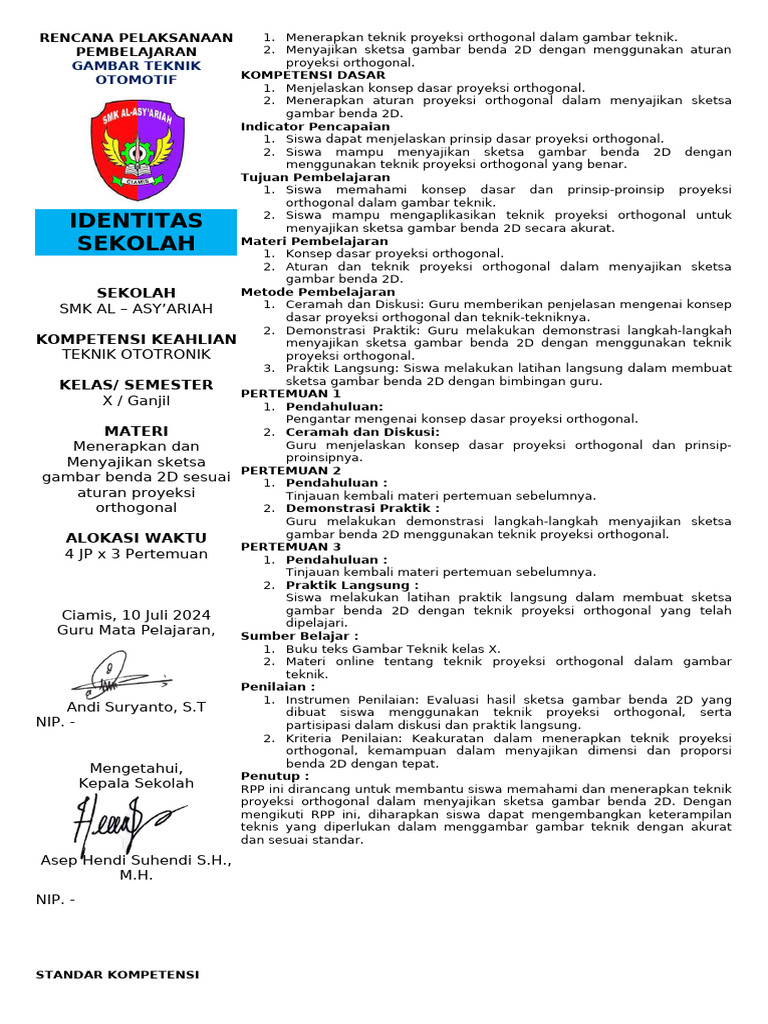 Menerapkan Dan Menyajikan Sketsa Gambar Benda 2D Sesuai Aturan Proyeksi ...