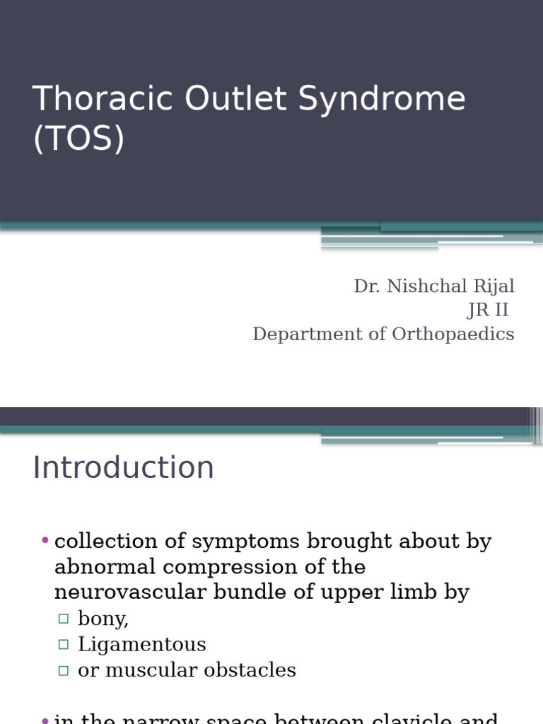 Thoracic Outlet Syndrome (TOS) | PDF