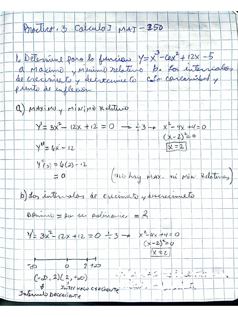 Práctica 3 Cálculo I Mat-250 | PDF